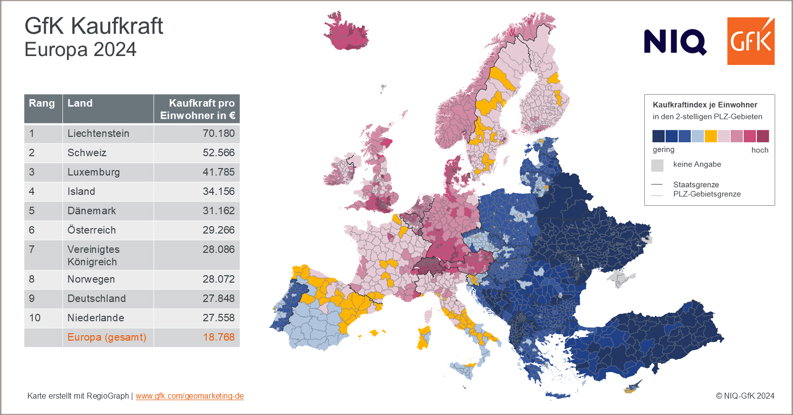 Bild des Monats: GfK Kaufkraft, Europa 2024 - NIQ
