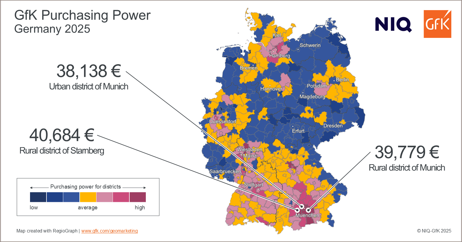 Map of the Month: GfK Purchasing Power, Germany 2025 - NIQ
